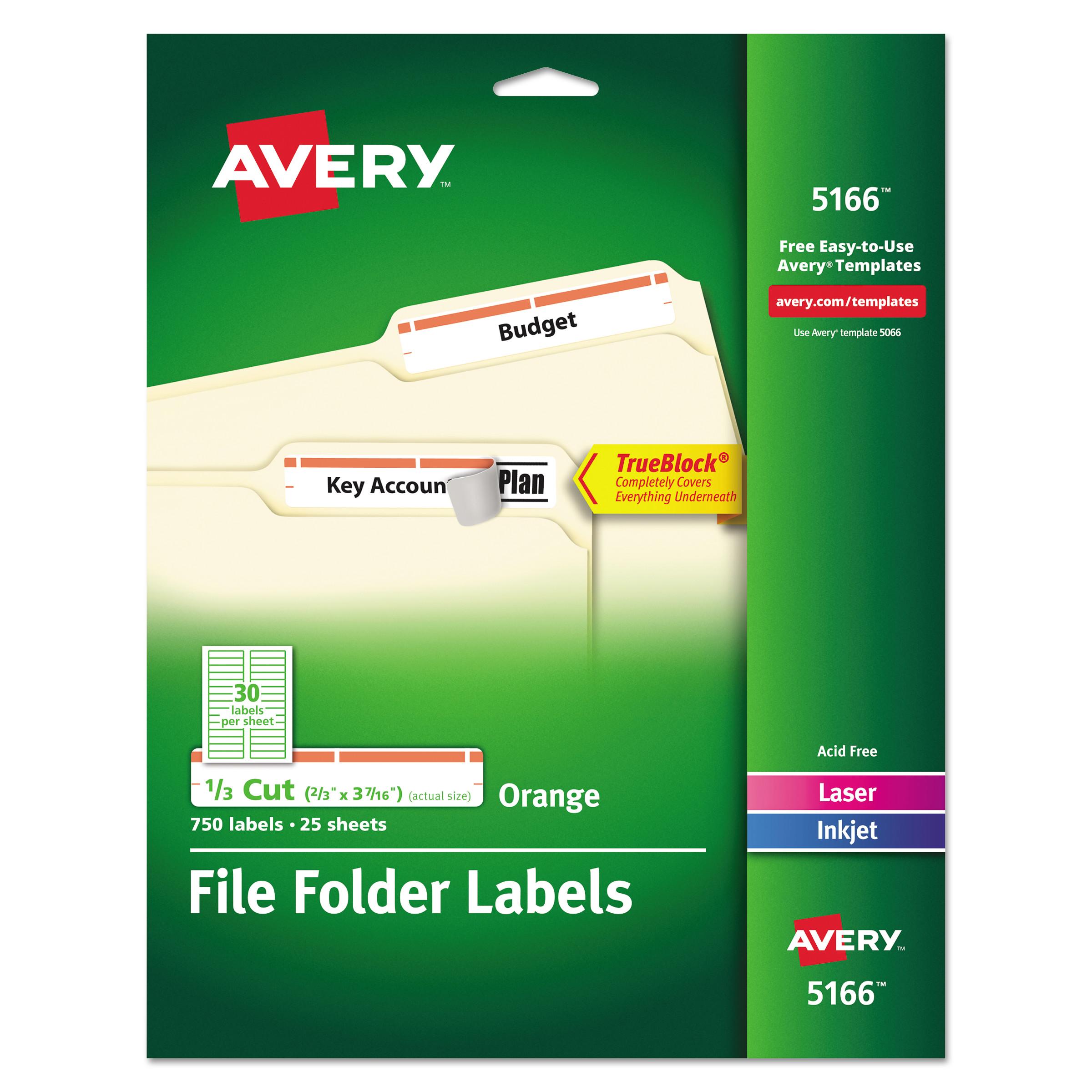 Permanent TrueBlock File Folder Labels with Sure Feed Technology, 0.66 ...