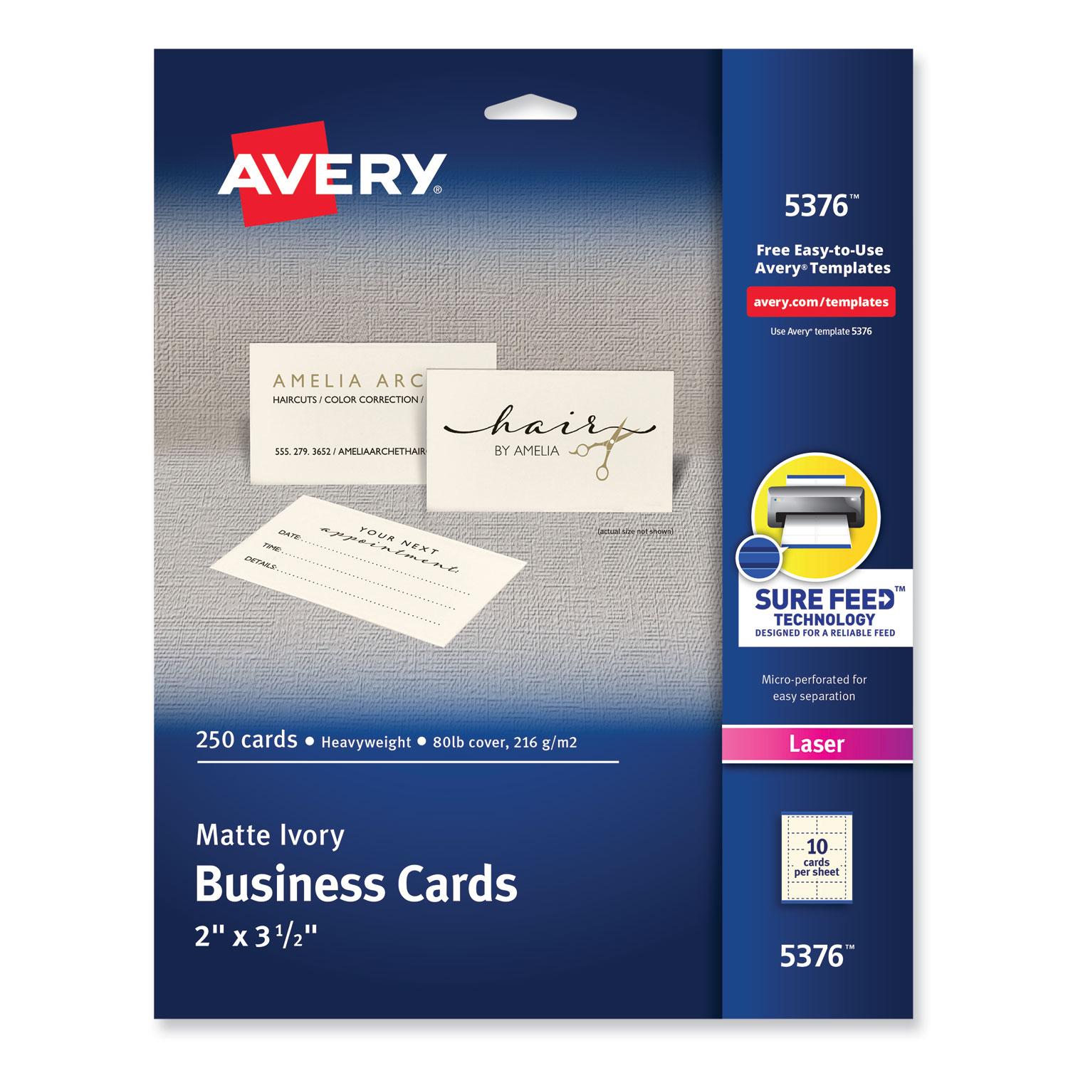 Printable Microperforated Business Cards with Sure Feed Technology ...