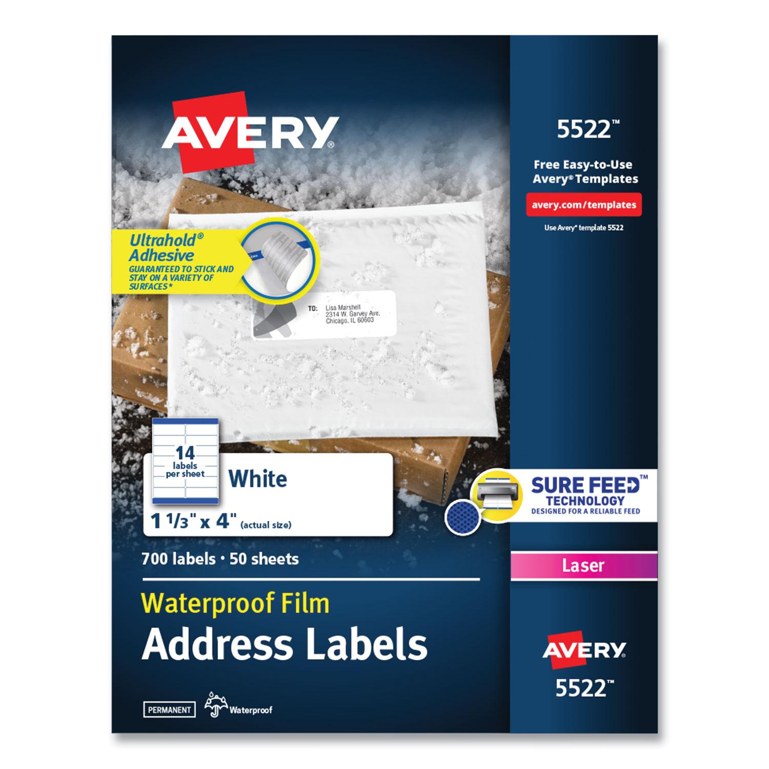 Waterproof Address Labels with TrueBlock and Sure Feed, Laser Printers ...