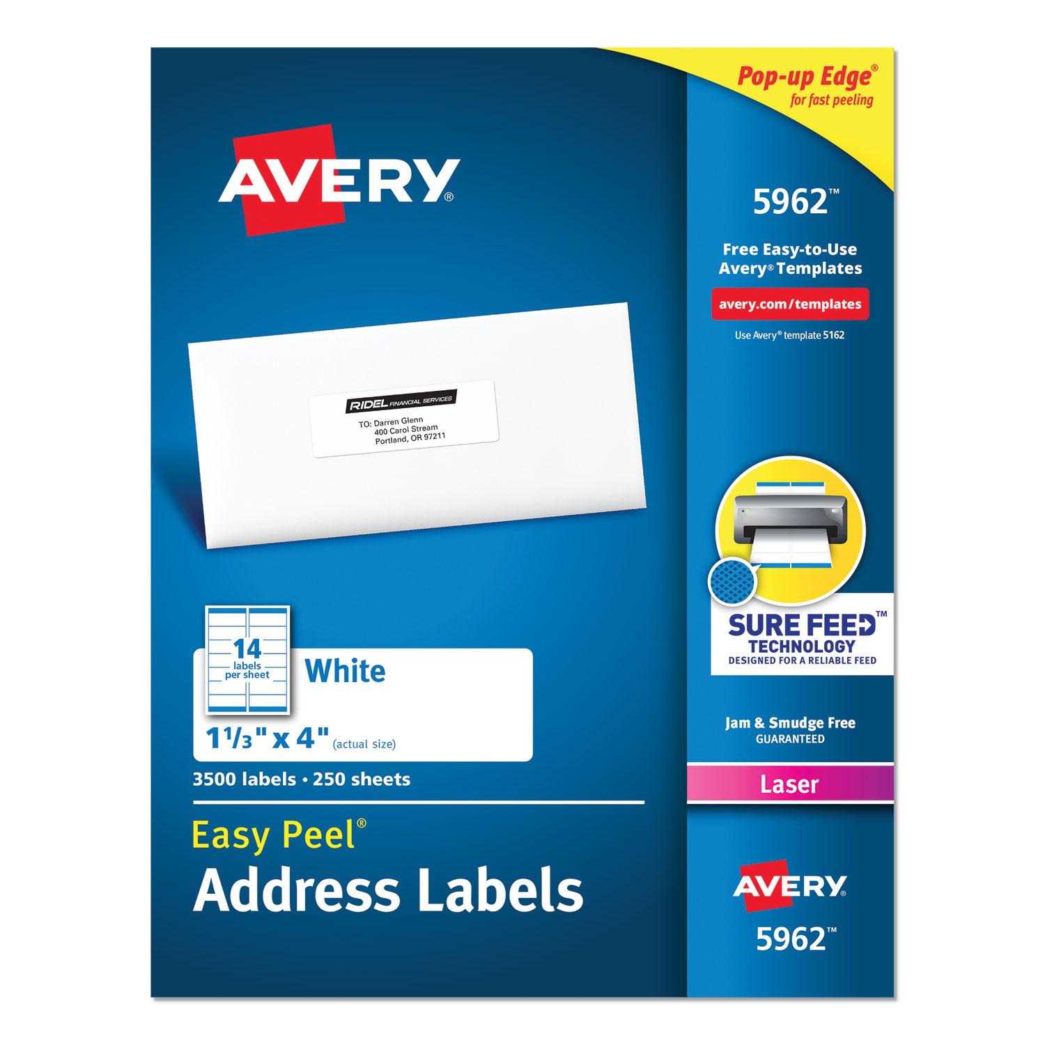 Easy Peel White Address Labels w/ Sure Feed Technology, Laser Printers ...