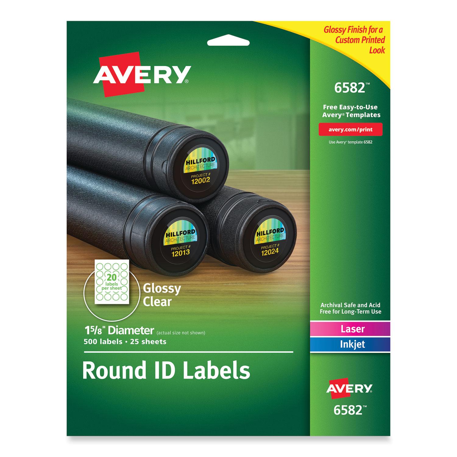 Round Print-to-the Edge Labels with SureFeed and EasyPeel, 1.67" dia ...