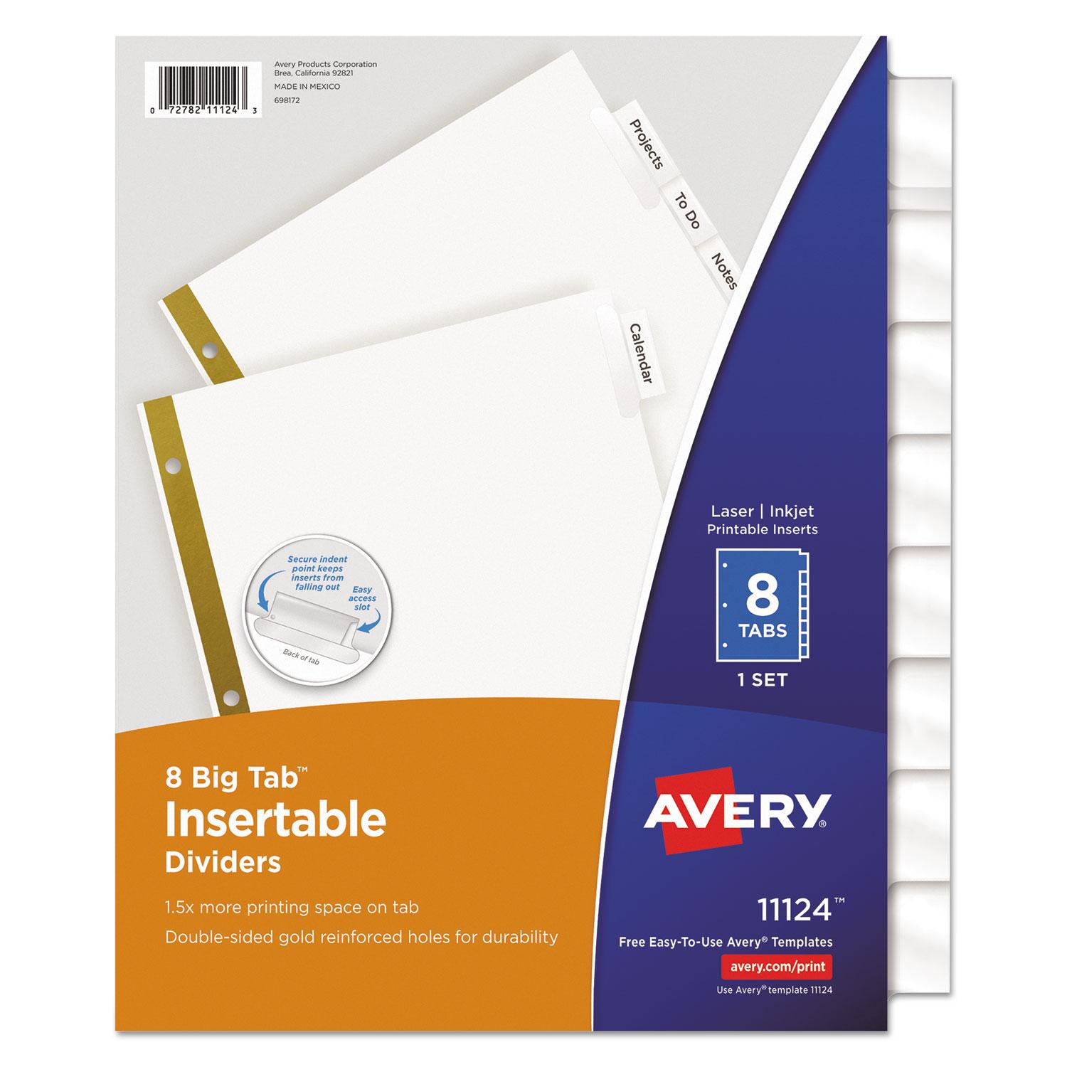 Insertable Big Tab Dividers, 8-Tab, Letter | Plastic Express Inc.