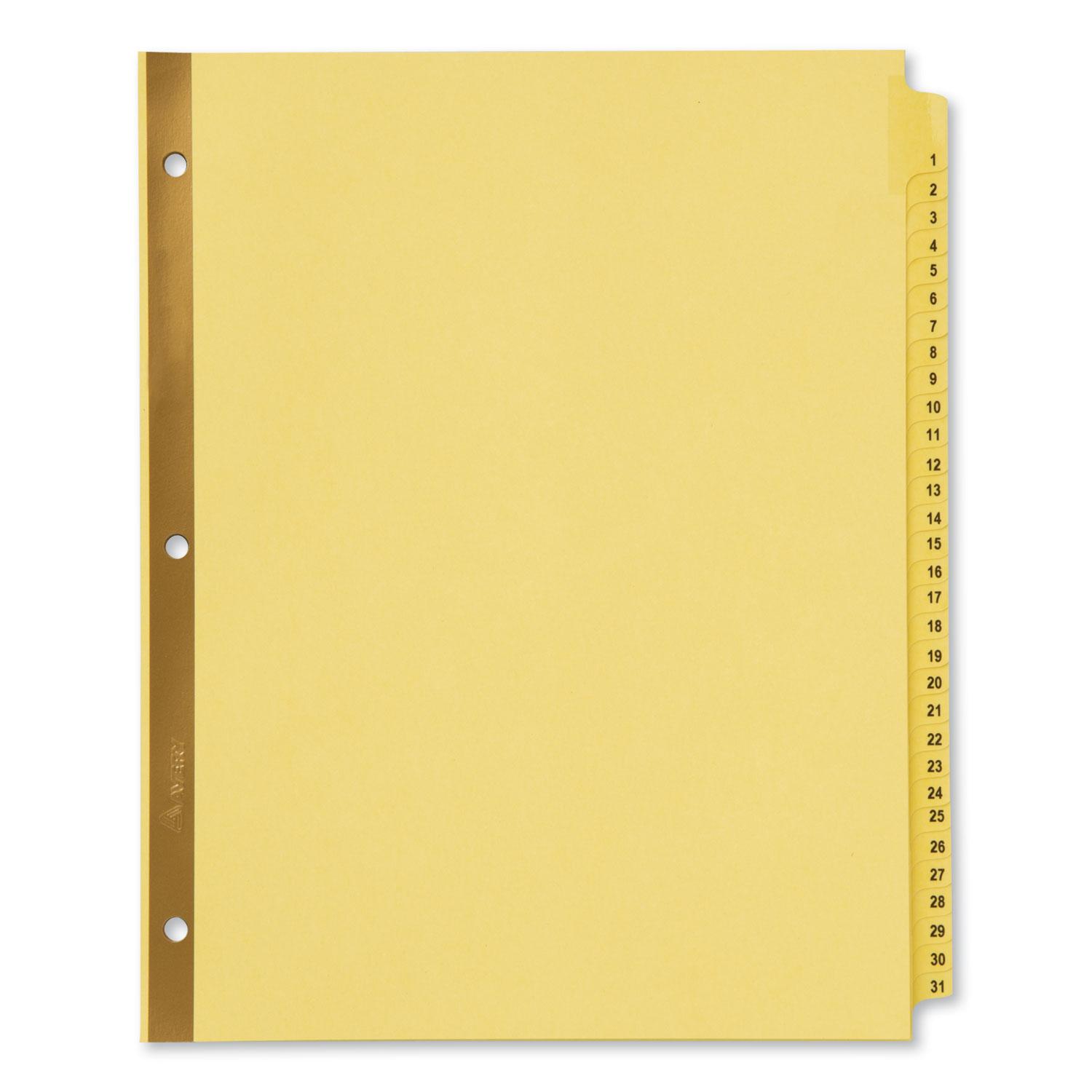 Preprinted Laminated Tab Dividers w/Gold Reinforced Binding Edge, 31 ...
