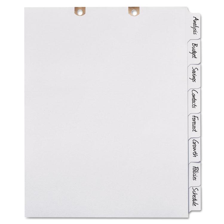 Write and Erase Tab Dividers for Classification Folders, 8-Tab, Side ...