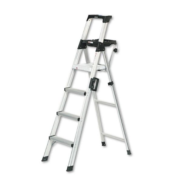 Signature Series Aluminum Step Ladder, 6 ft Working Height, 300 lbs ...