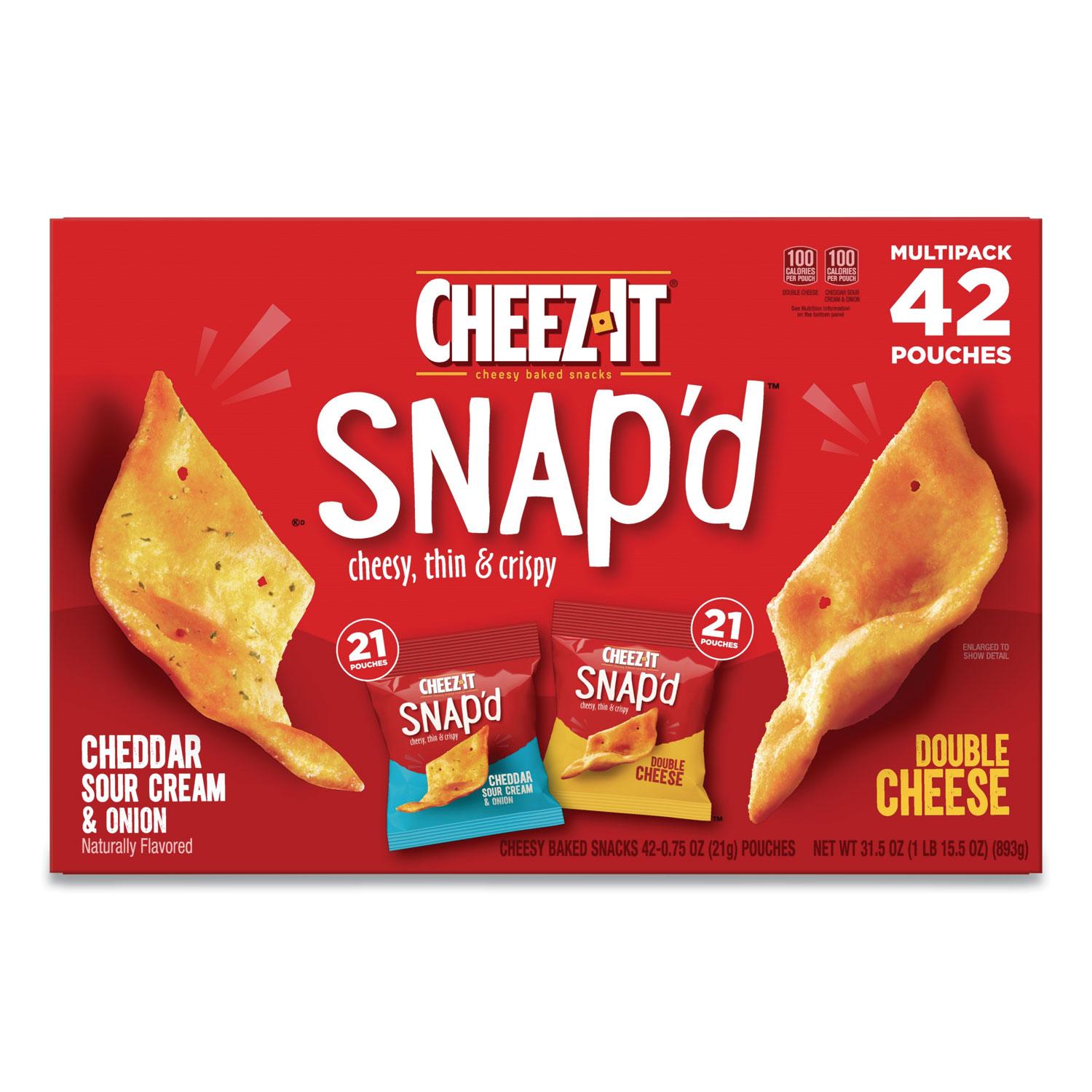 Snap'd Crackers Variety Pack, Cheddar Sour Cream and Onion; Double ...