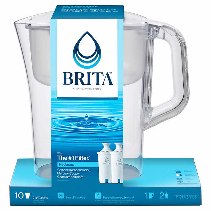 BRITA PITCHER WATER FILTRATIONSYSTEM. 1 PITCHER 2 FILTERS | Plastic ...