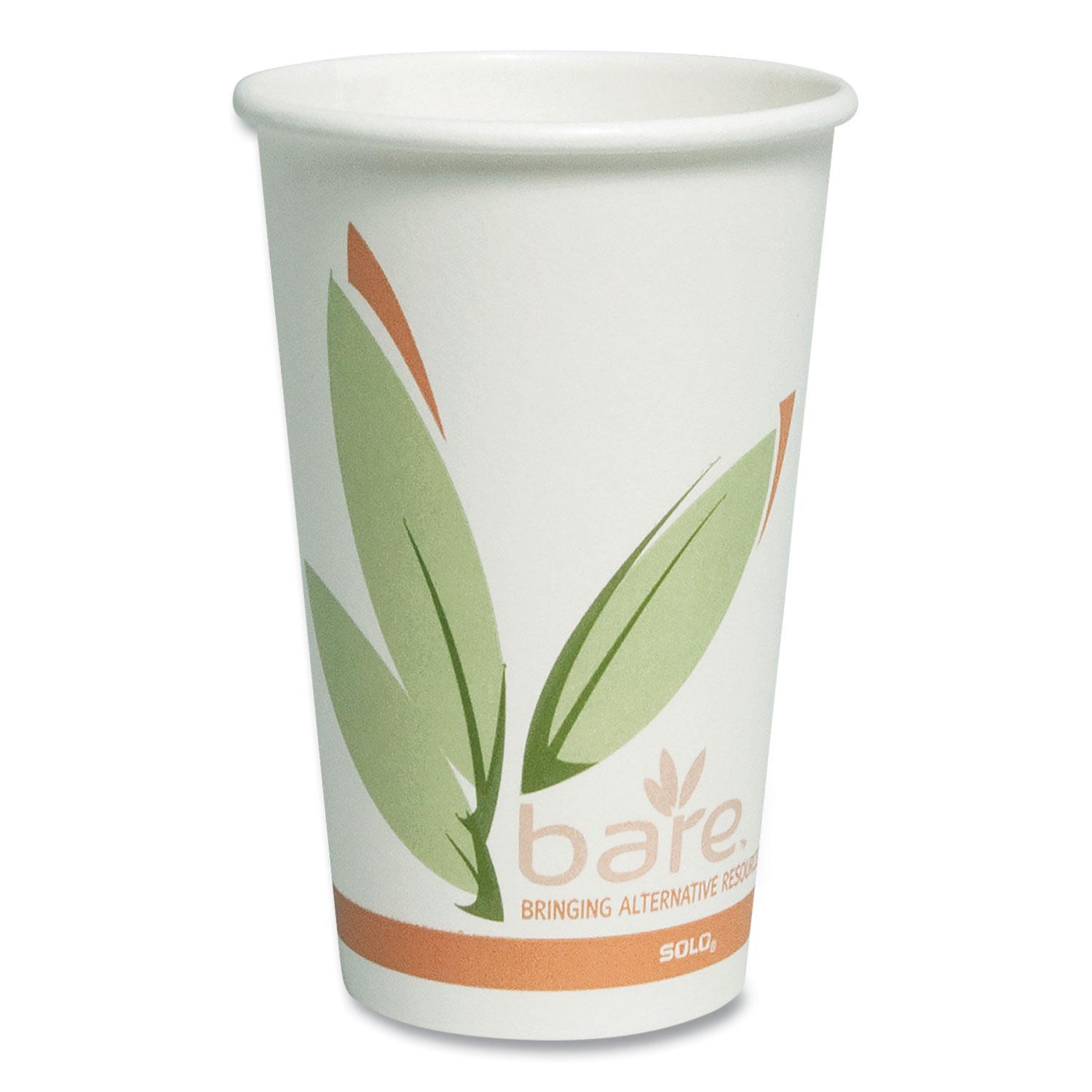 Bare by Solo Eco-Forward Recycled Content PCF Paper Hot Cups, 16 oz ...