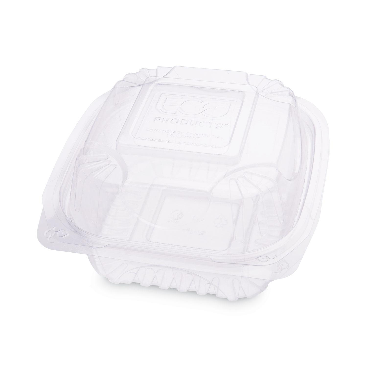 Clear Clamshell Hinged Food Containers, 6 x 6 x 3, 80/Pack, 3 Packs ...
