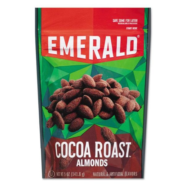 Cocoa Roasted Almonds, 5 oz Pack, 6/Carton | Plastic Express Inc.