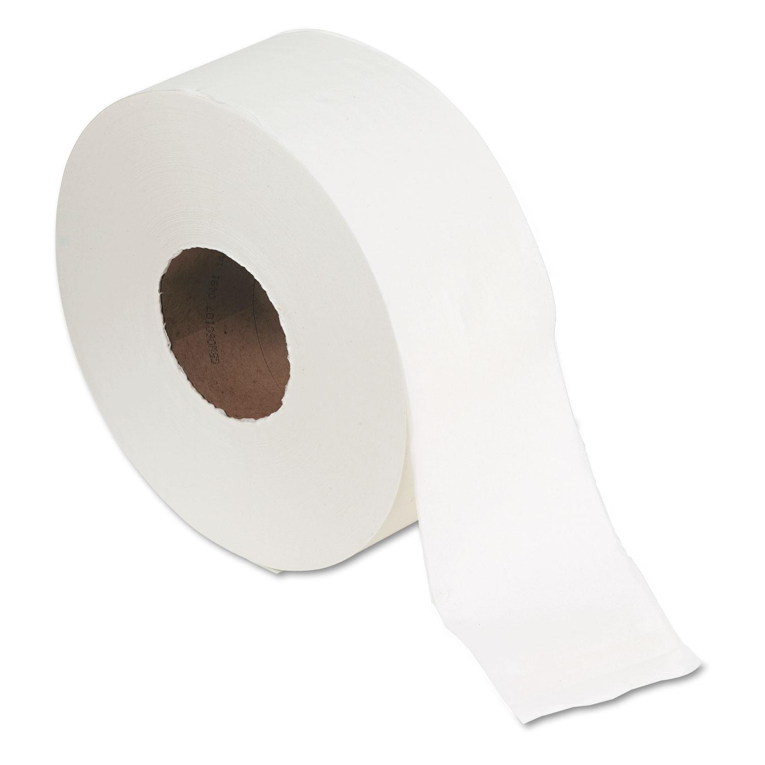 Jumbo Jr. Bath Tissue Roll, Septic Safe, 2-Ply, White, 1000 ft, 8 Rolls ...