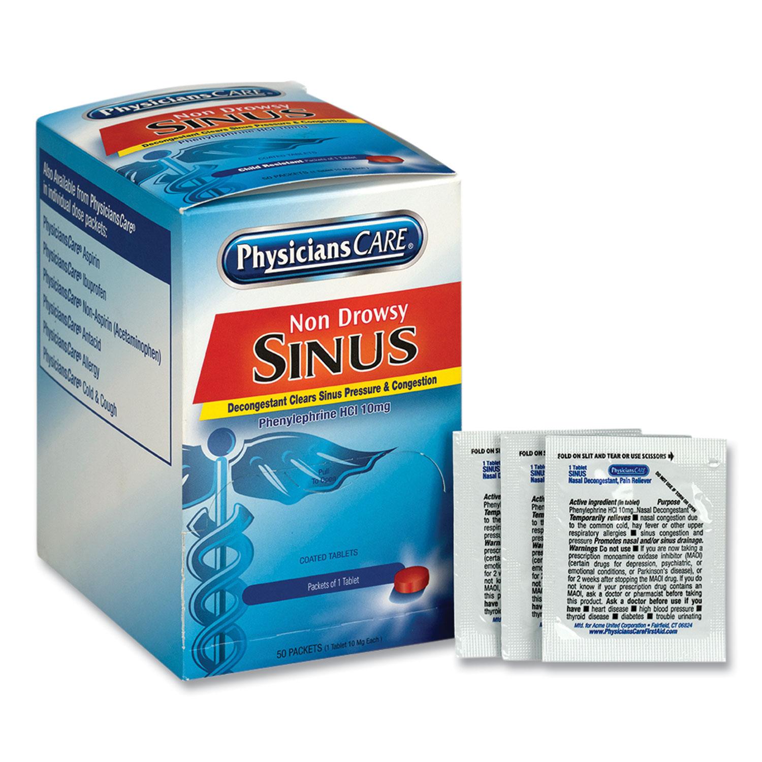 Sinus Decongestant Congestion Medication, 10mg, One Tablet/Pack, 50 ...