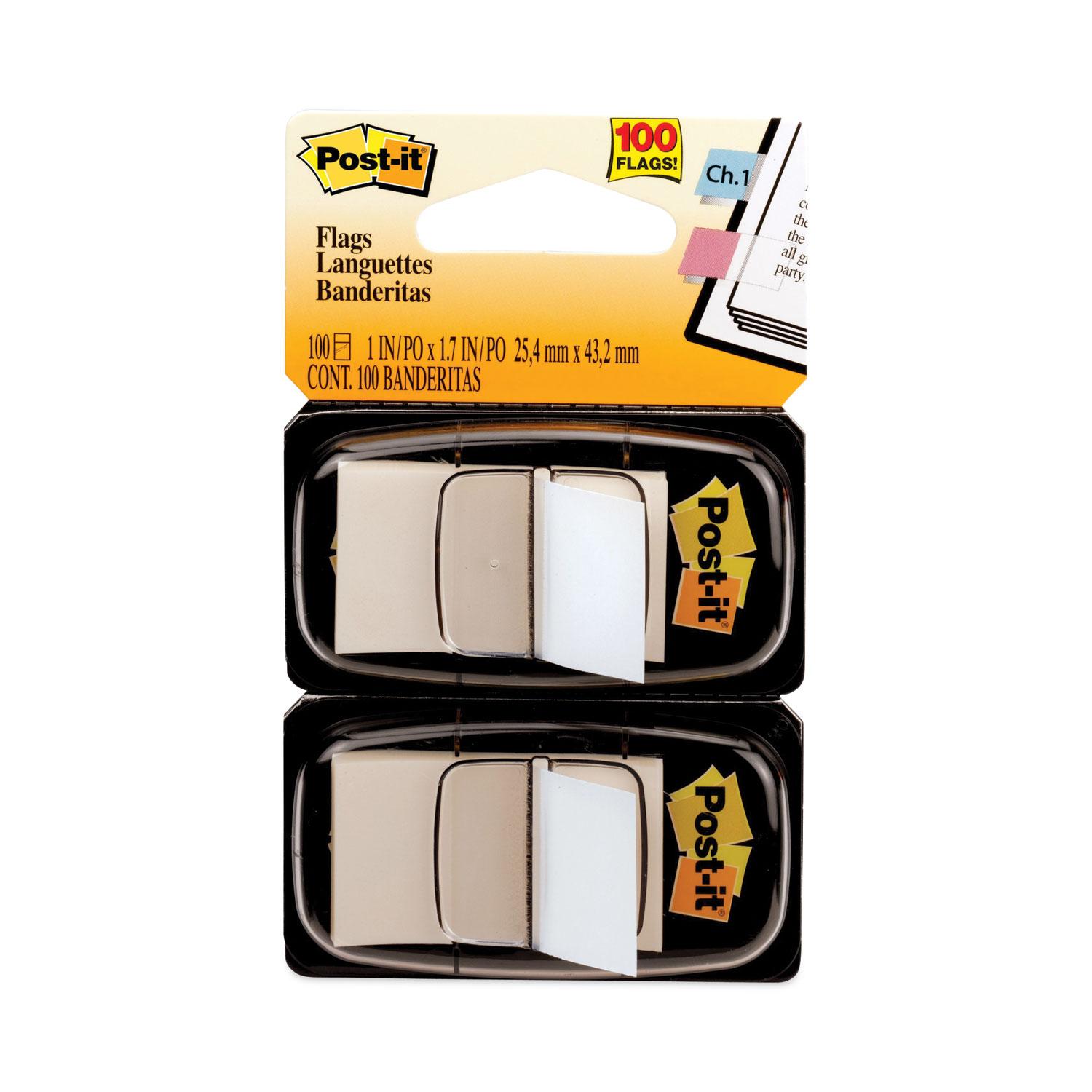 Standard Page Flags in Dispenser, White, 100 Flags/Dispenser | Plastic ...