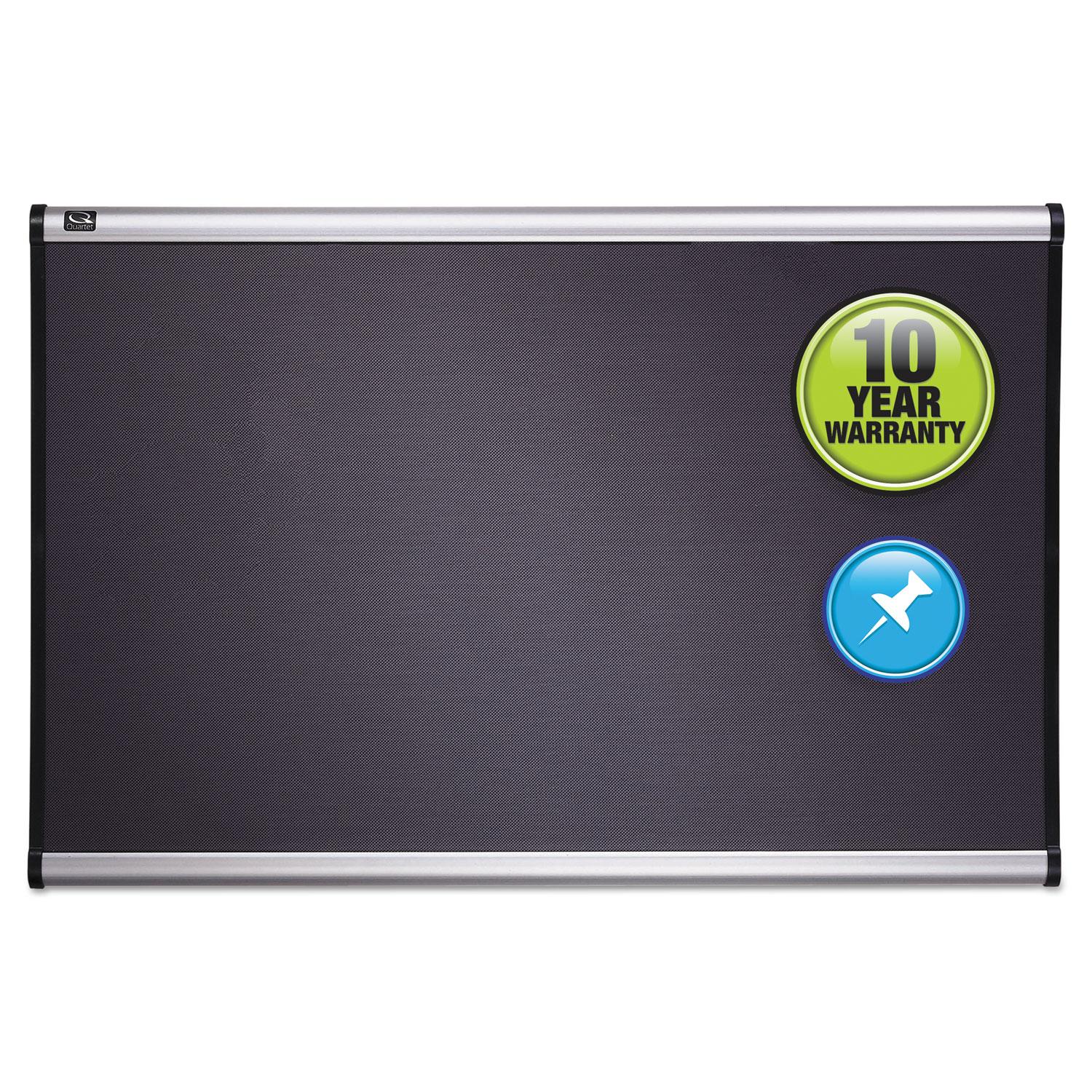 Prestige Bulletin Board, Diamond Mesh Fabric, 36 x 24, Gray/Aluminum ...