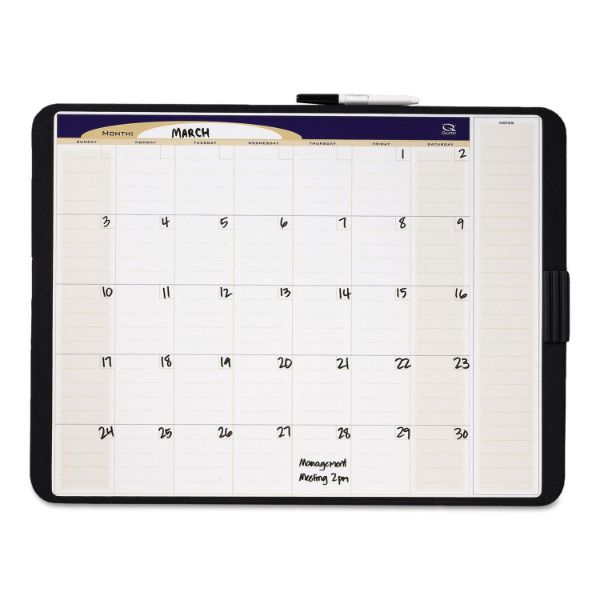 Tack and Write Monthly Calendar Board, 23 x 17, White Surface, Black ...