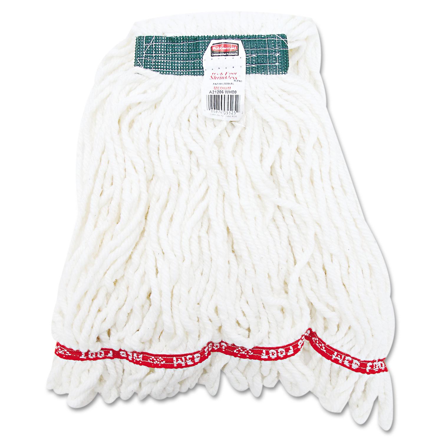 Web Foot Shrinkless Looped-End Wet Mop Head, Cotton/Synthetic, Medium ...