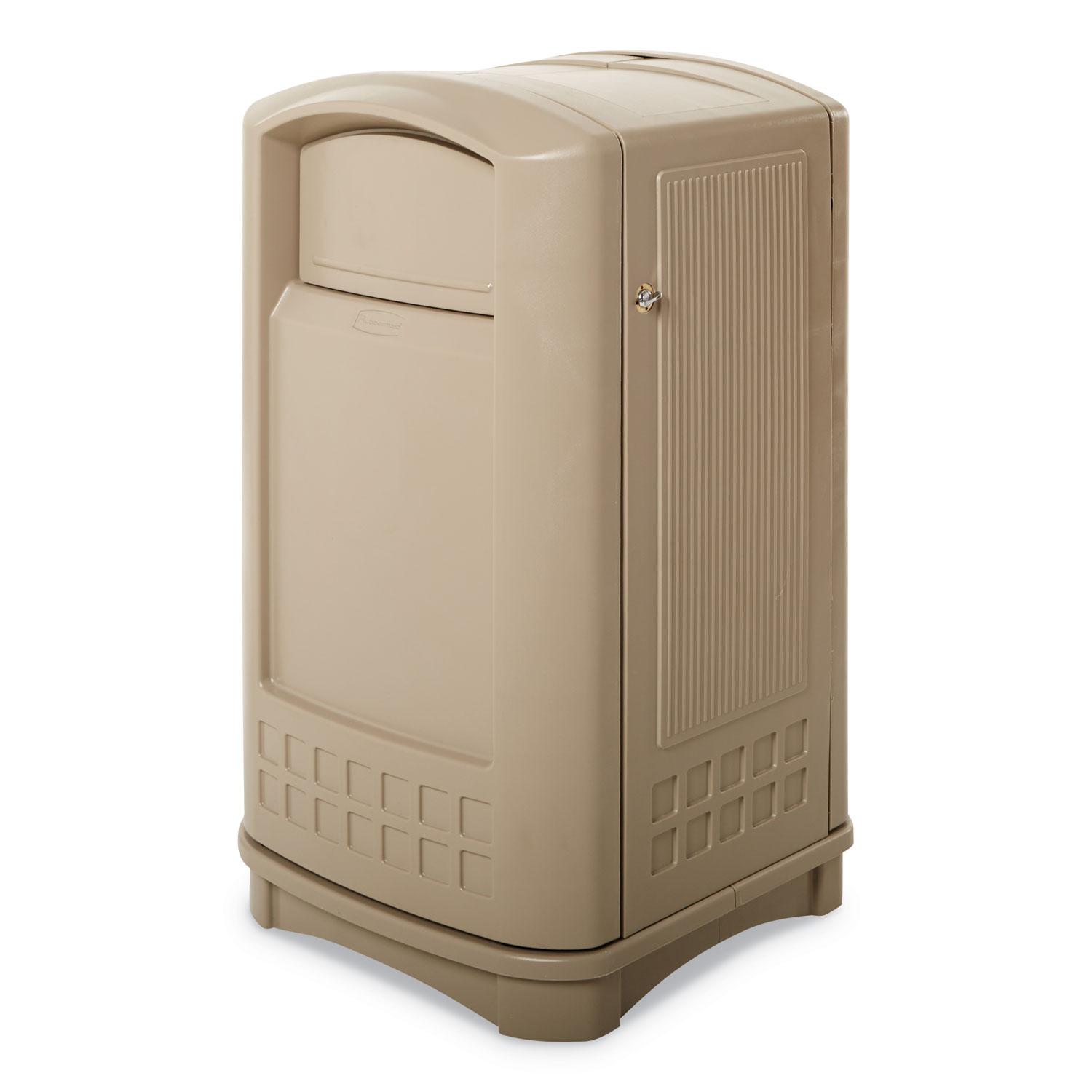 Plaza Indoor/Outdoor Waste Container, Rectangular, Plastic, 50 gal ...