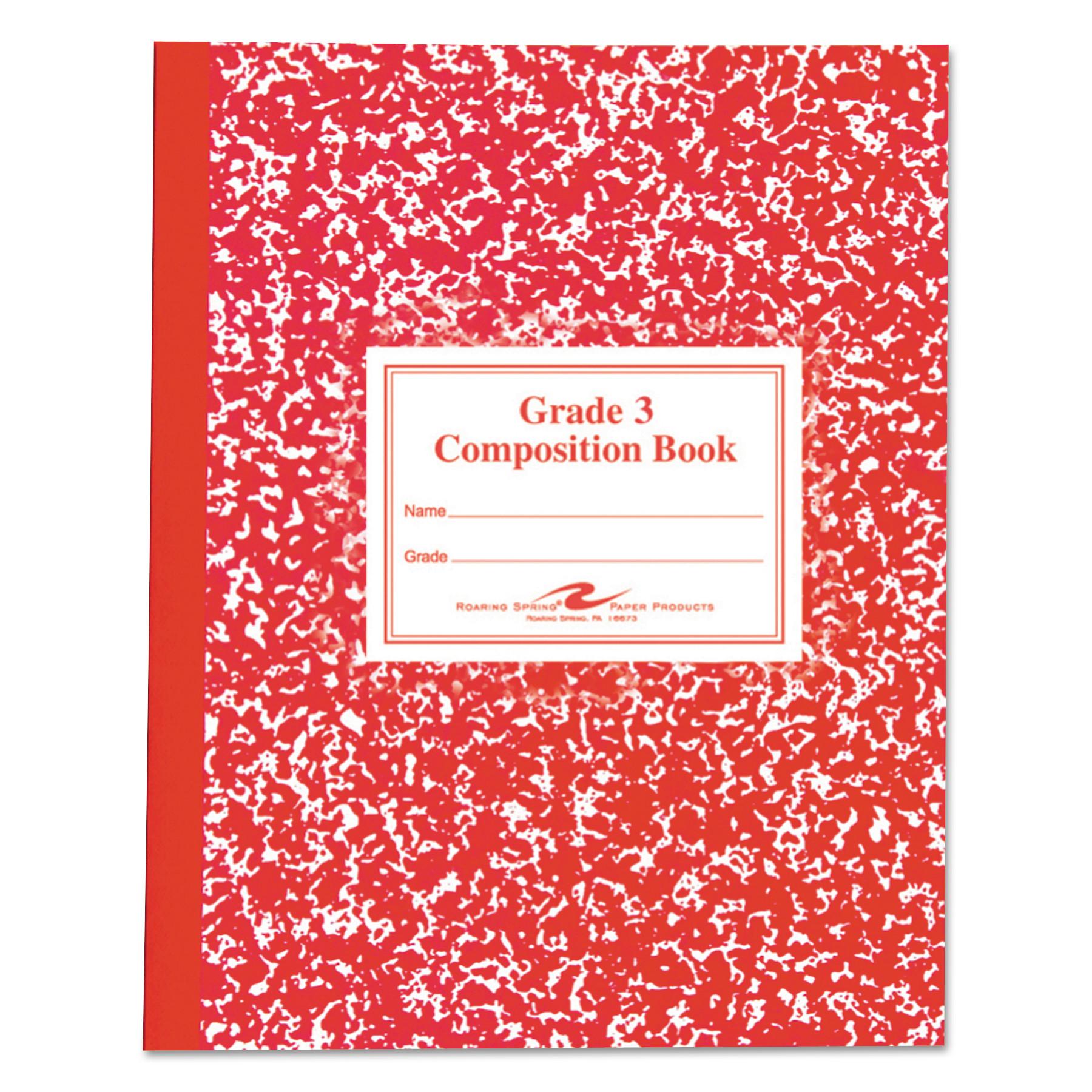 Grade School Ruled Composition Book, Manuscript Format, Red Cover, 9.75 ...