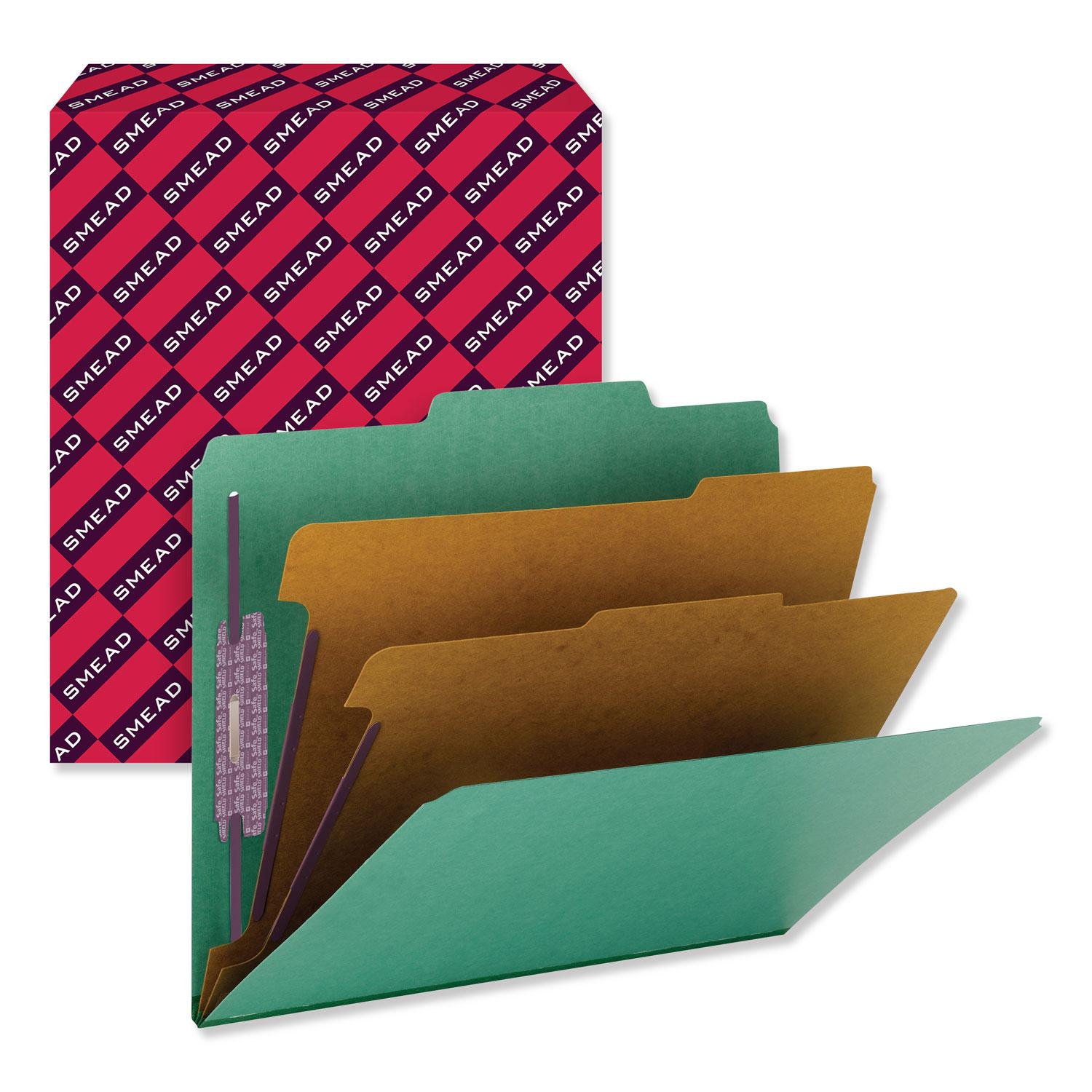 Six-Section Pressboard Top Tab Classification Folders with SafeSHIELD ...