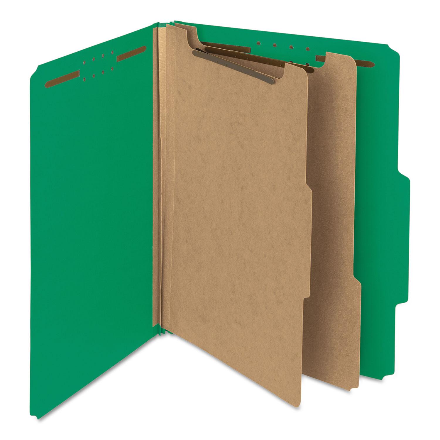100% Recycled Pressboard Classification Folders, 2 Dividers, Letter ...