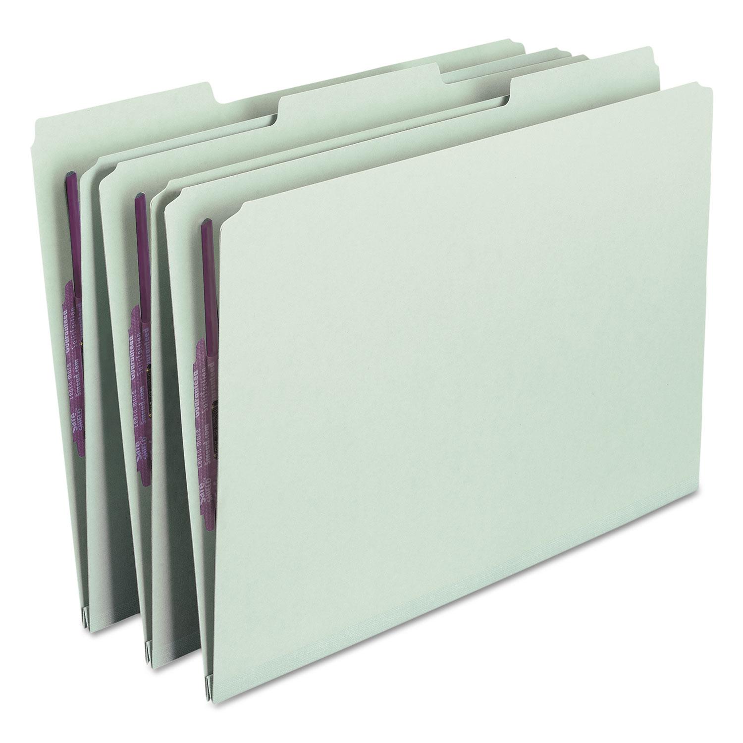 Recycled Pressboard Folders with Two SafeSHIELD Coated Fasteners, 1/3 ...