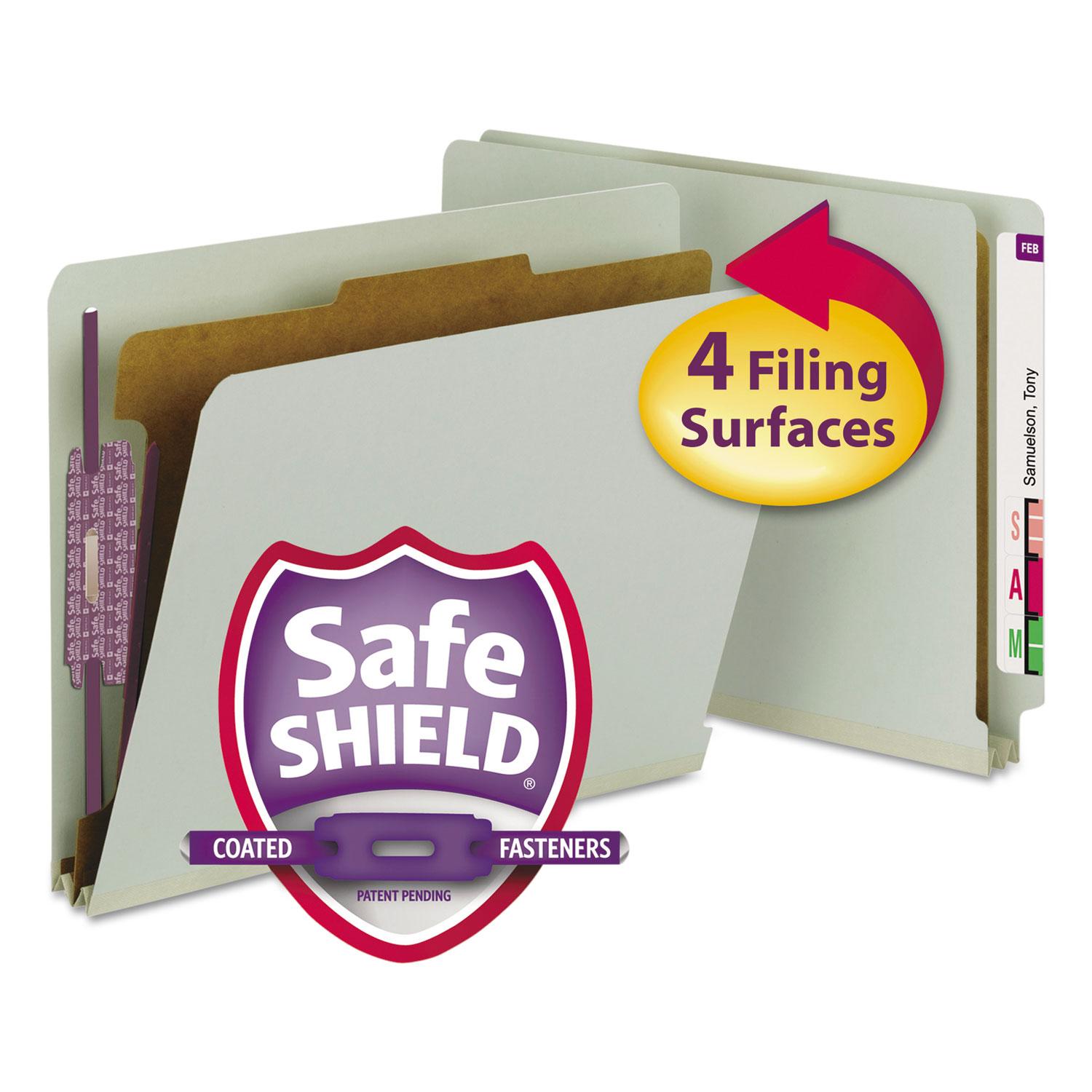 End Tab Pressboard Classification Folders with SafeSHIELD Coated ...