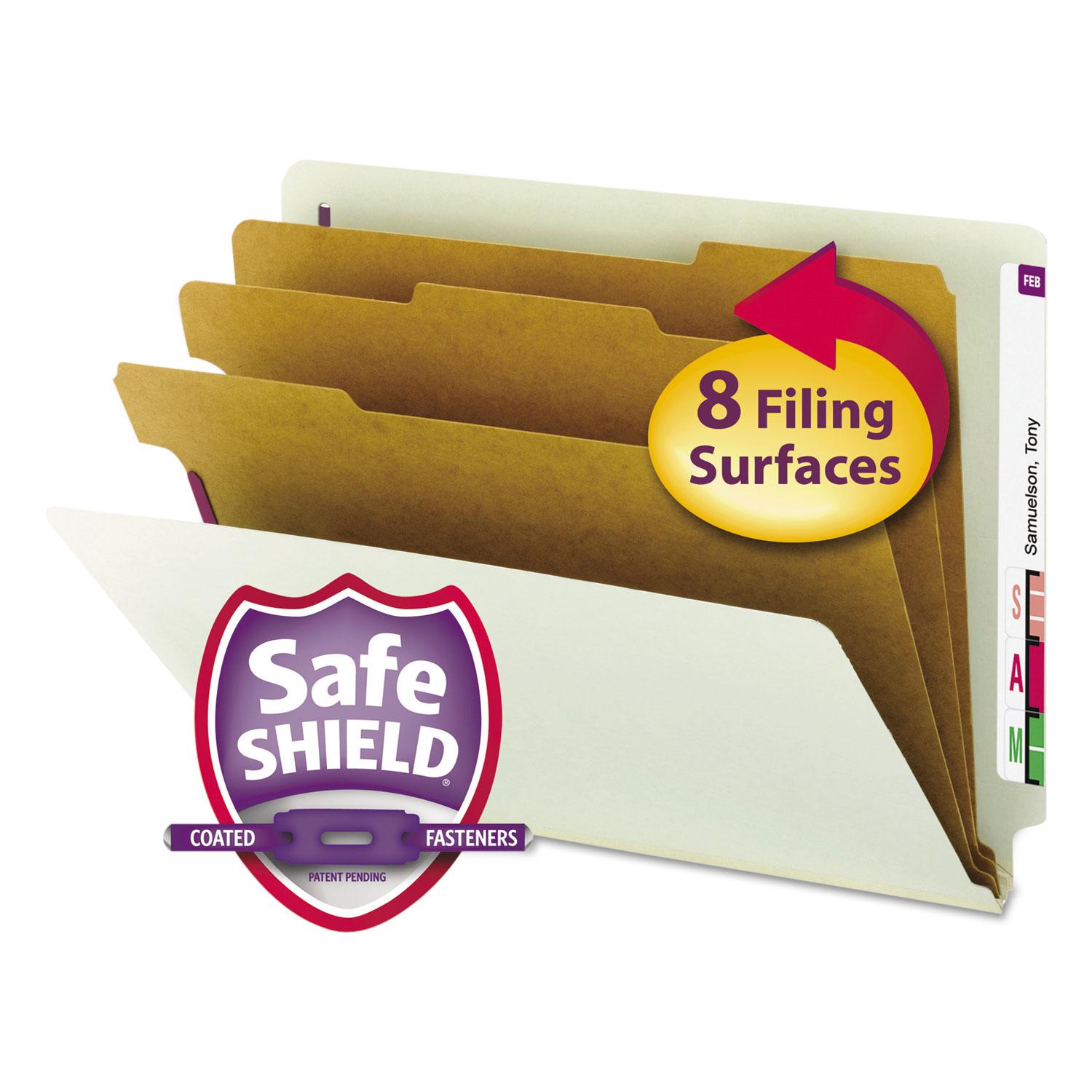 End Tab Pressboard Classification Folders with SafeSHIELD Coated ...