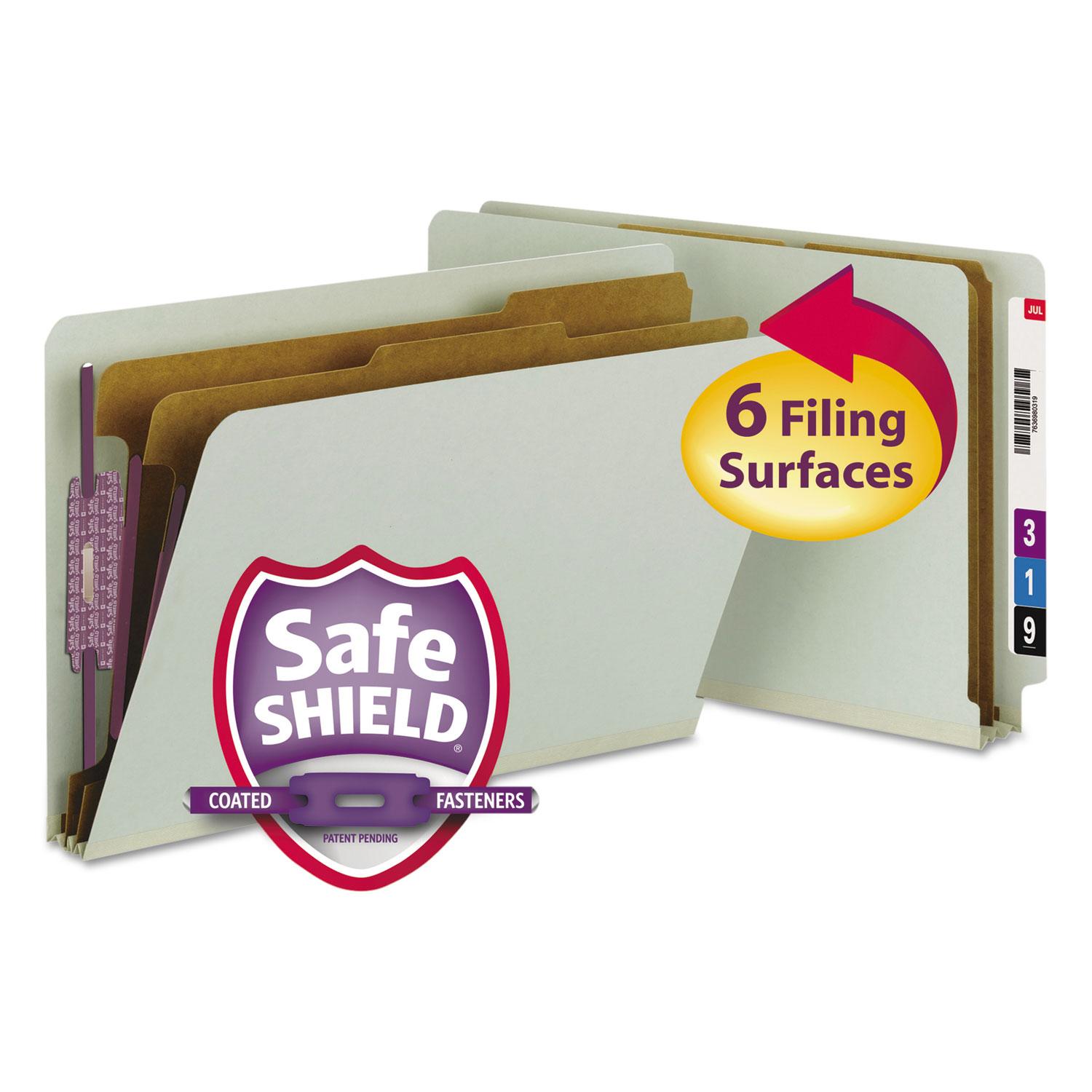 End Tab Pressboard Classification Folders with SafeSHIELD Coated ...