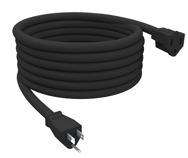 Pro Black 50' Single Outlet 12-Gauge Grounded Outdoor Extension Cord ...