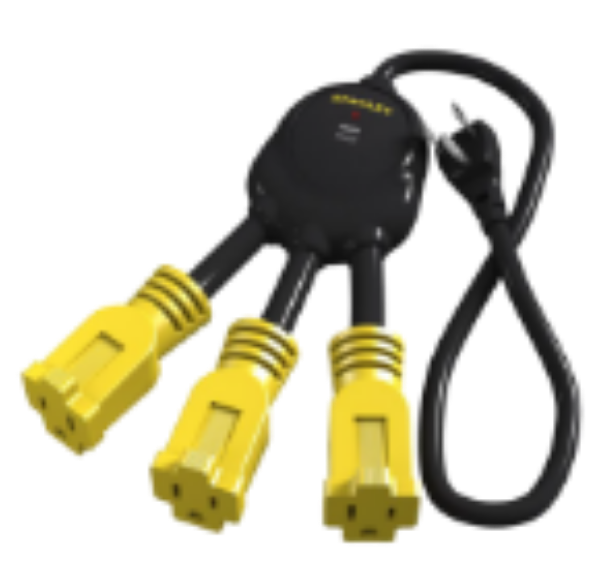 PowerSquid Extension Cord with Grounded Multiplier 3-Outlets | Plastic ...