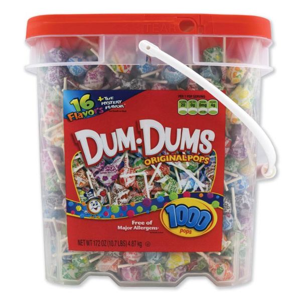 Dum-Dum-Pops, Assorted, 172 oz Bucket, 1000 Count | Plastic Express Inc.