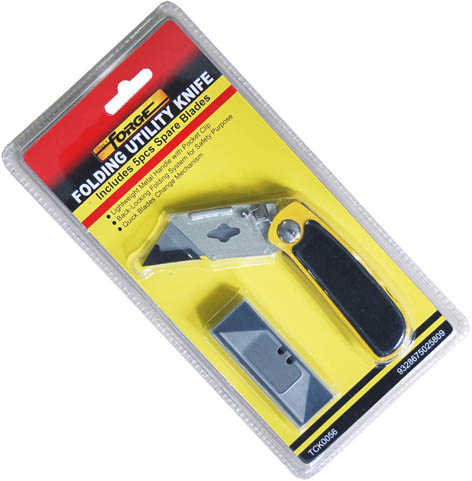 Folding Lock Utility Knife 5Spare blades | Plastic Express Inc.