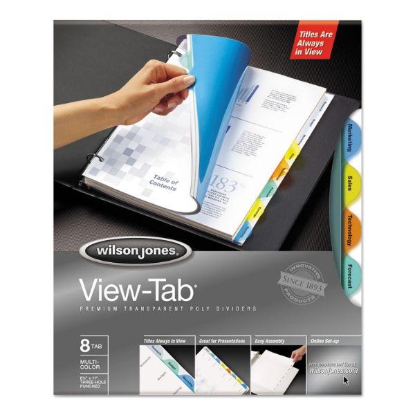 Round View-Tab Transparent Index Dividers, 8-Tab, 11 x 8.5, Assorted, 1 ...