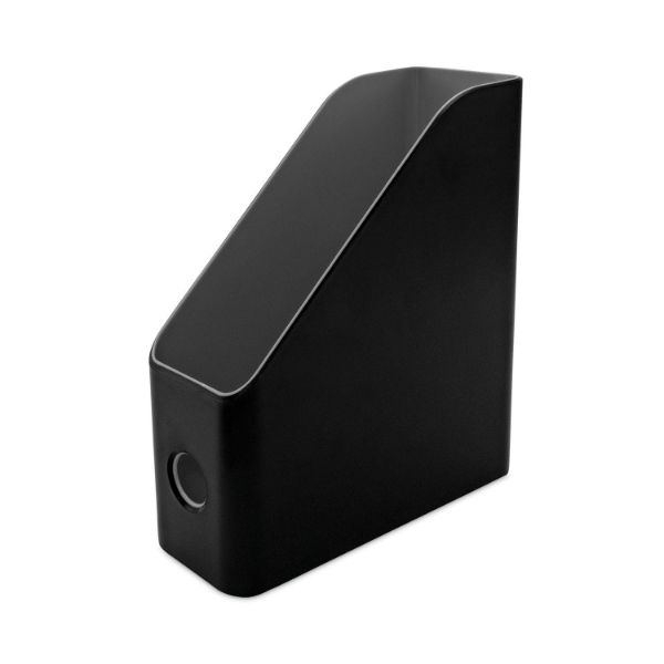 Fusion Magazine File, 3.5 x 9.5 x 12, Black/Gray | Plastic Express Inc.