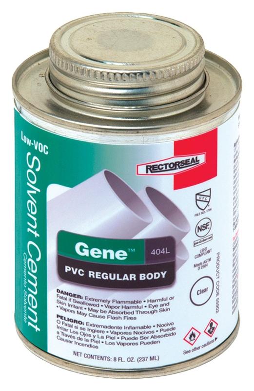 RECTORSEAL 55902 Solvent Cement, 0.5 pt Can, Liquid, Clear | Plastic ...