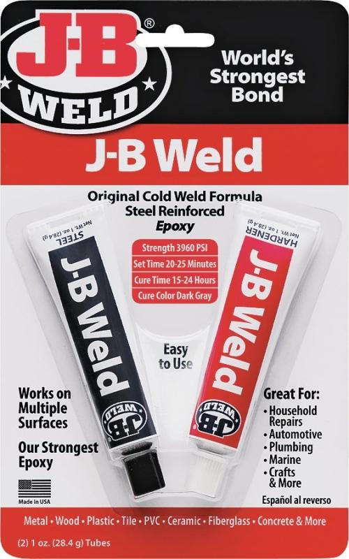 J-B WELD 8265S Cold Weld Epoxy, Dark Gray, Solid, 2 oz Tube | Plastic ...