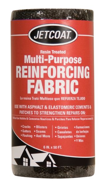 JETCOAT 61762S Multi-Purpose Reinforcing Fabric, 50 ft L, 6 in W, Black ...