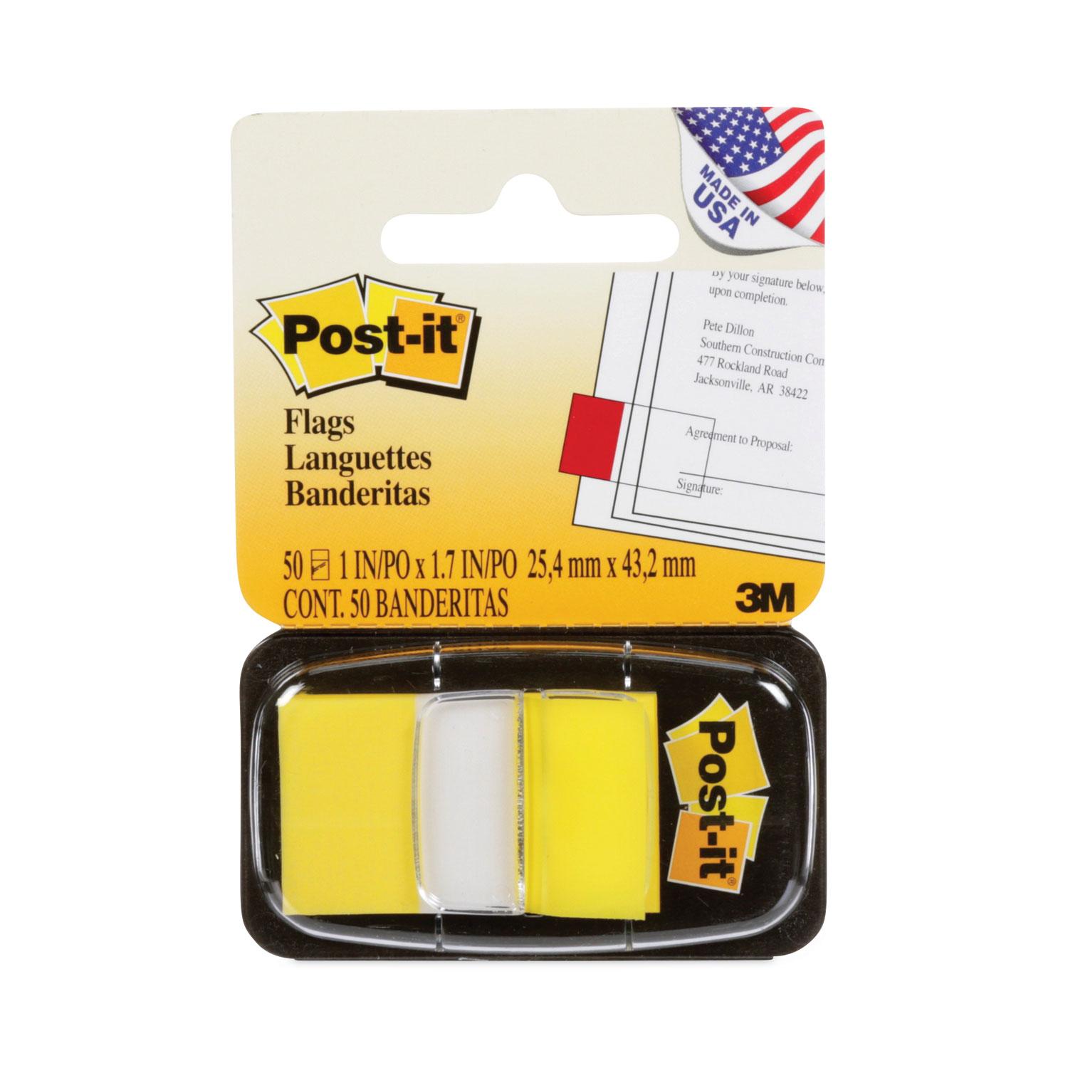 1" Flags Value Pack, Canary Yellow, 50 Flags/Dispenser, 24 Dispensers ...