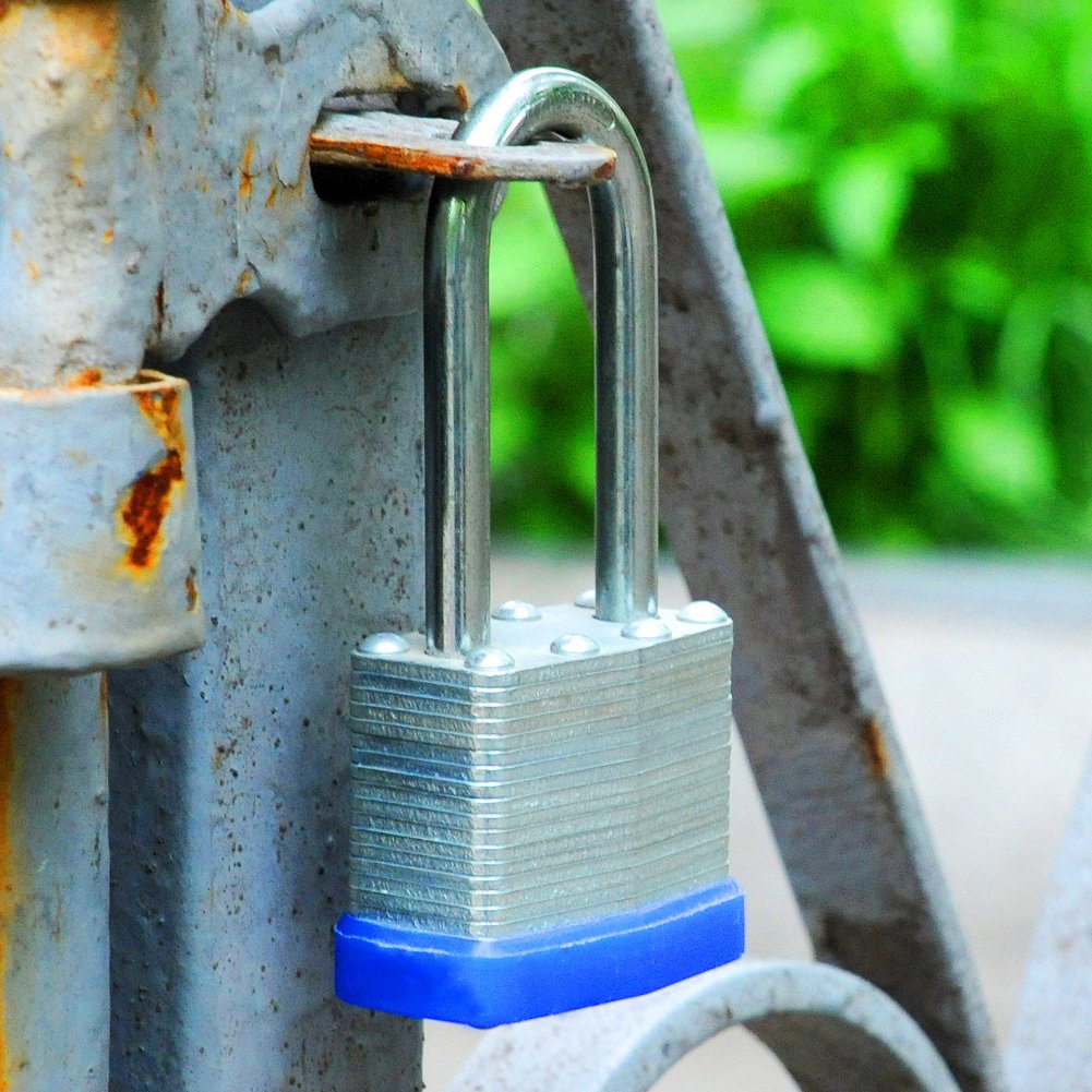 DORLOK 1-1/4' (30mm) LongShackle Laminated Padlock, Brass Cylinder With ...