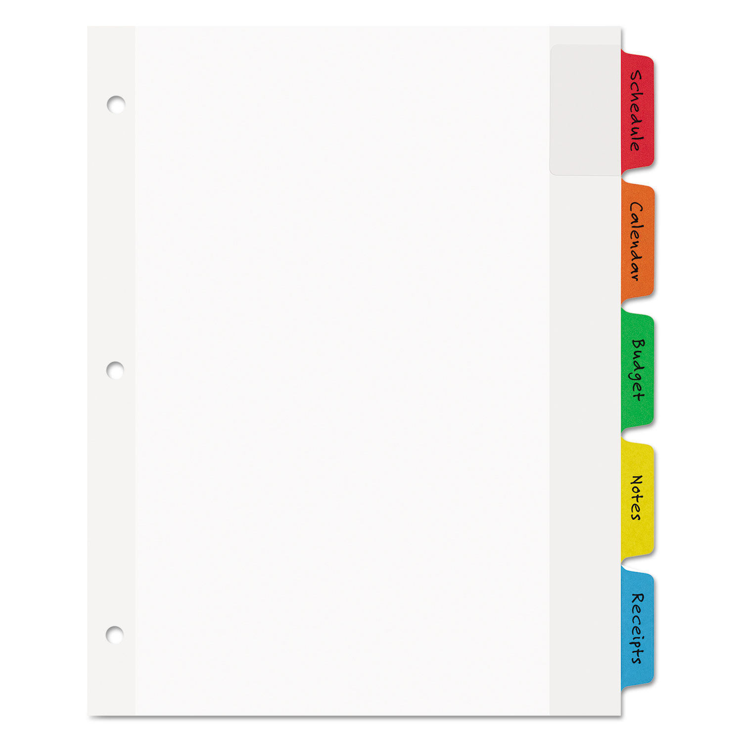 Movable Tab Dividers with Color Tabs, 5-Tab, 11 x 8.5, White, 1 Set ...