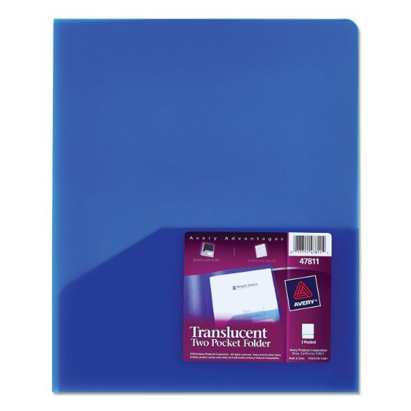 Plastic Two-Pocket Folder, 20-Sheet Capacity, 11 x 8.5, Translucent ...