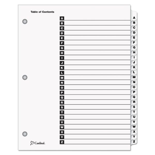 OneStep Printable Table of Contents and Dividers, 26-Tab, A to Z, 11 x ...