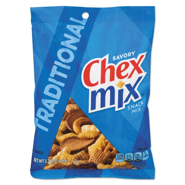 Chex Mix, Traditional Flavor Trail Mix, 3.75 oz Bag, 8/Box | Plastic ...