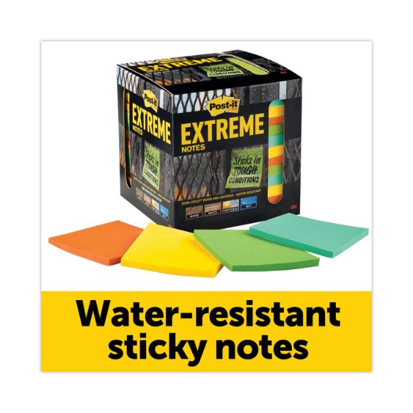 Water-Resistant Self-Stick Notes, Multi-Colored, 3" x 3", 45 Sheets, 12 ...