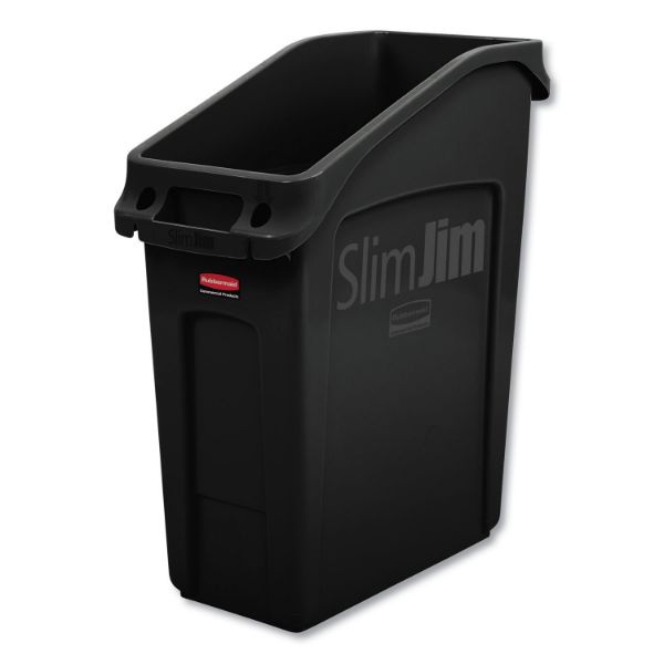 Slim Jim Under-Counter Container, 13 gal, Polyethylene, Black | Plastic ...