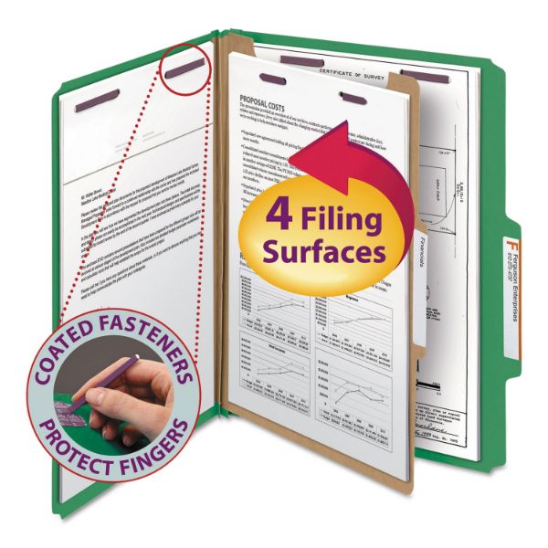 Four-Section Pressboard Top Tab Classification Folders with SafeSHIELD ...