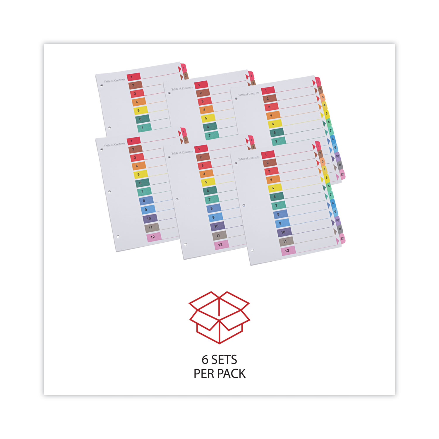 Deluxe Table of Contents Dividers for Printers, 12-Tab, 1 to 12; Table ...