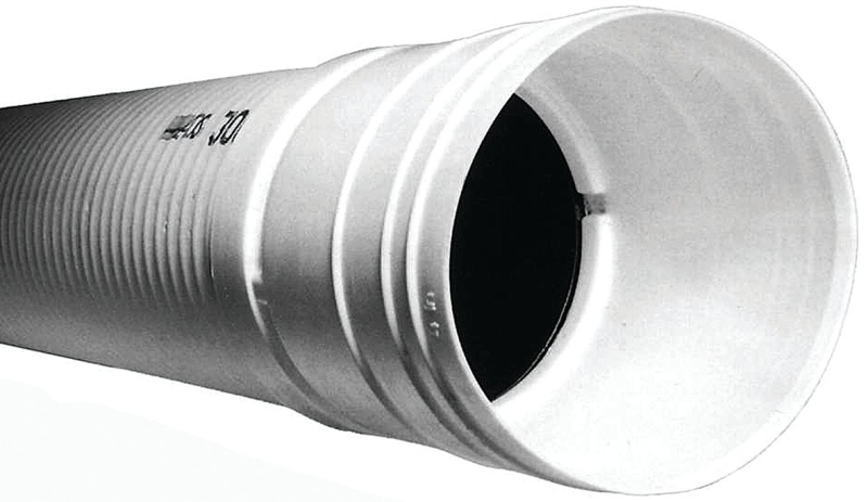 ADS 3550010 Triple-Wall Pipe, 3 in, 10 ft L, Bell x Spigot, White ...