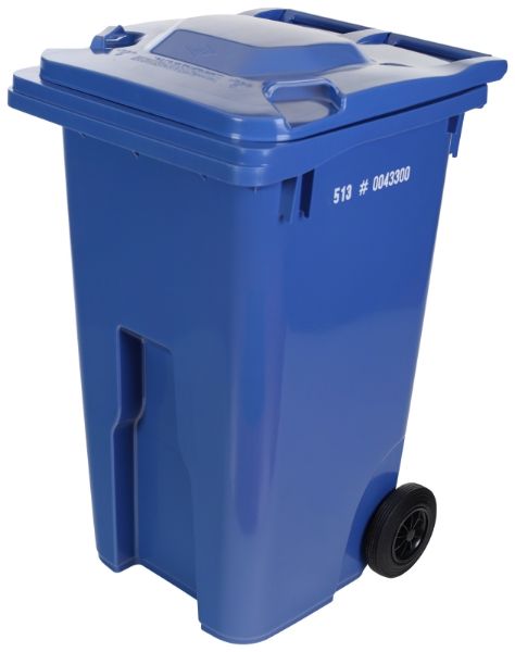 Quattro 60213285E1 Garbage Can, 64 gal Capacity, Polyethylene, Blue ...