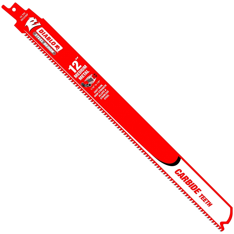 Diablo DS1210CF Reciprocating Saw Blade, 12 in L, 10 TPI, Carbide ...